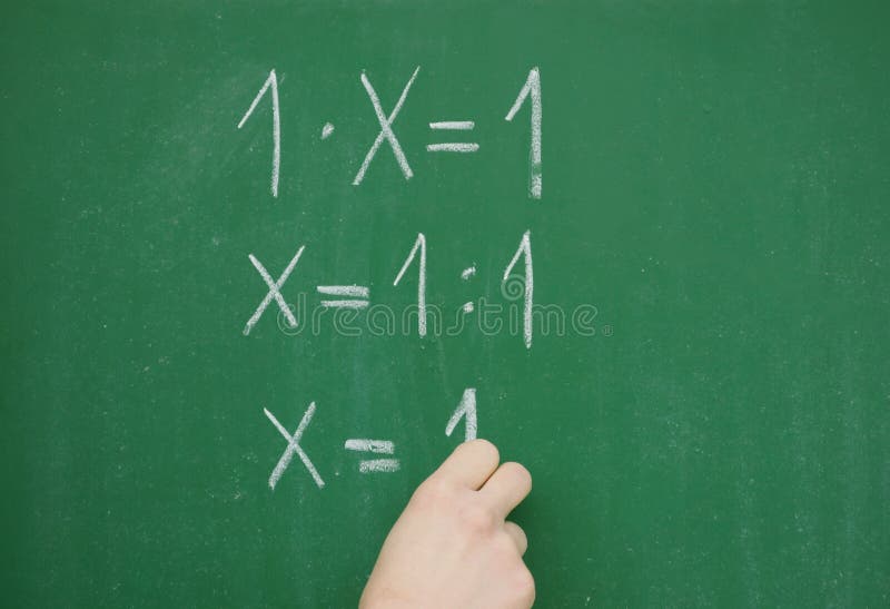 Solving an Equation with One Unknown. Equation with Number 2. Stock ...