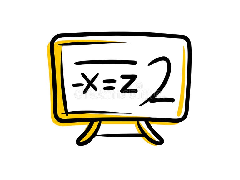 Solving Equation on Whiteboard Illustration for Math Education Stock ...