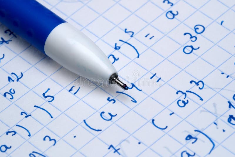 Solving Equations on Graph Paper Stock Photo - Image of logic, writing ...