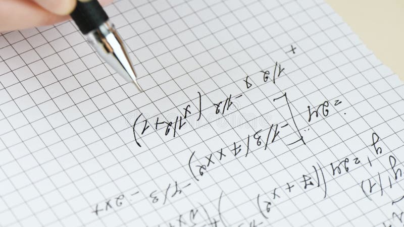 Solving a Math Equation in High School. Close-up View Stock Footage ...