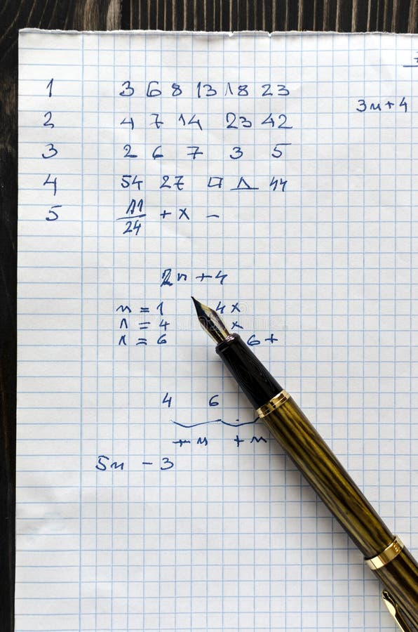 Solving a Mathematical Problem in a Piece of Paper Stock Photo - Image ...