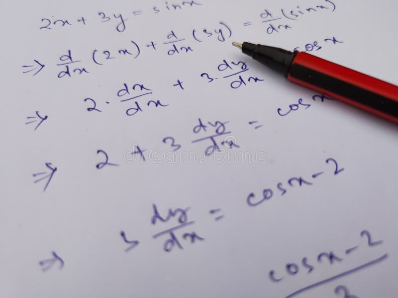 Solving Mathematics on a White Paper by a Pen - Nib of the Pen is at ...