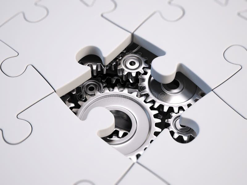 Gear puzzle stock illustration. Illustration of group - 29406242