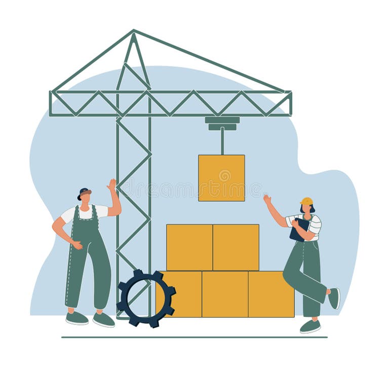 Solving Problem and Difficult Work Teamwork Assemble Tiny Persons ...