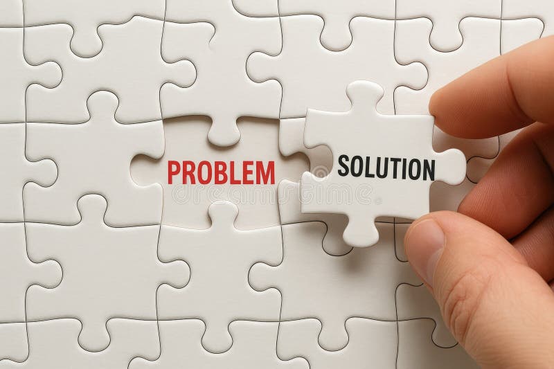 Solving Problems Finding Solutions Jigsaw Puzzle Piece Stock ...