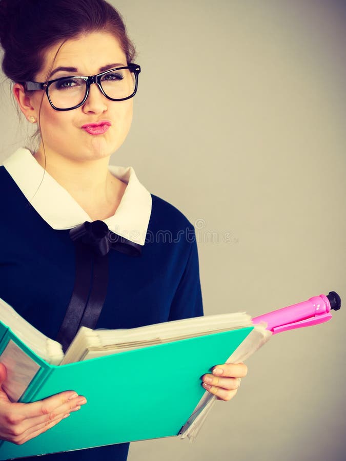 Confused Business Woman Thinking about Problem Solution Stock Photo ...