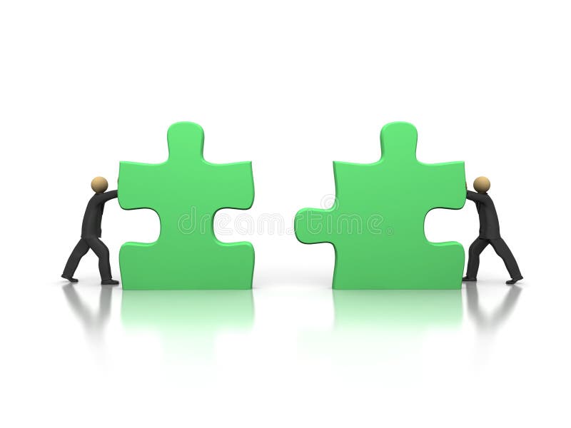 Solving puzzle stock illustration. Illustration of people - 15209039