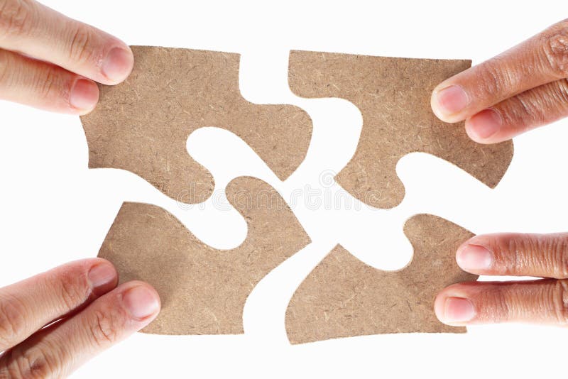 Solving the puzzle stock image. Image of people, finger - 18208213