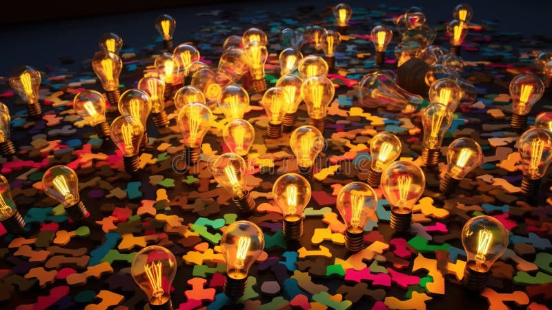 Solving the Puzzle, Made of Various Pieces and Light Bulbs, Question ...