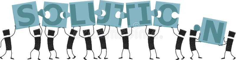 Solving a Puzzle, Solution, Stick Figures Stock Image - Illustration of ...