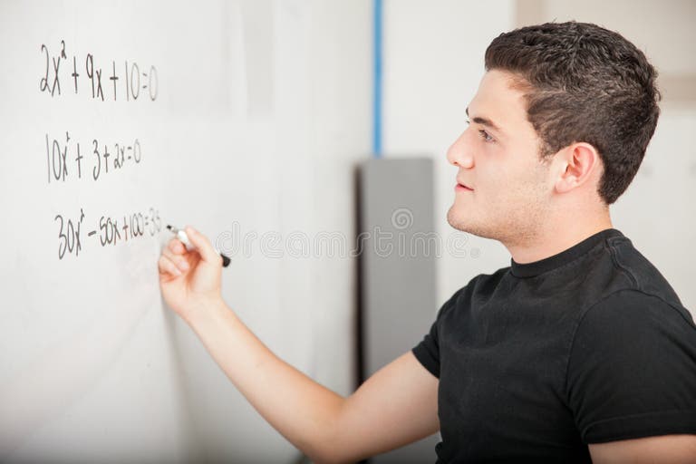 Solving some math problems stock image. Image of junior - 41815043