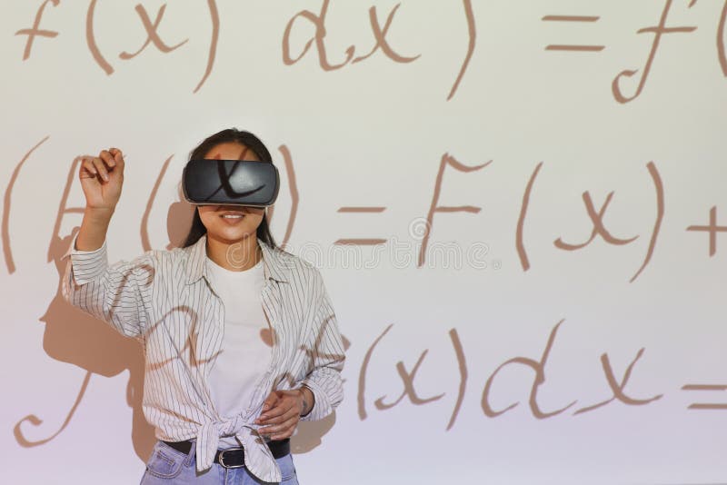 Solving virtual equation stock image. Image of blackboard - 190528009