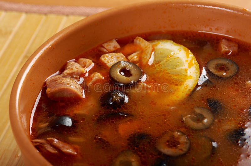 Solyanka on the plate stock image. Image of solyanka - 28759403