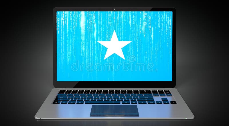 Somalia - Country Flag and Binary Code on Laptop Screen Stock ...
