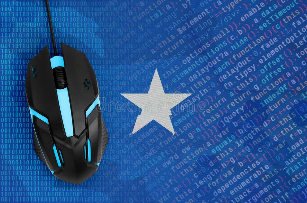 Somalia Flag and Computer Mouse. Digital Threat, Illegal Actions on the ...