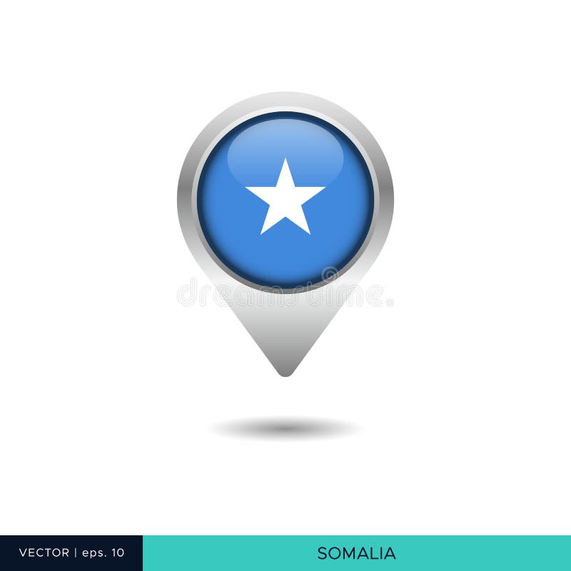 Somalia Flag Map Pin Vector Design Template. Stock Vector ...