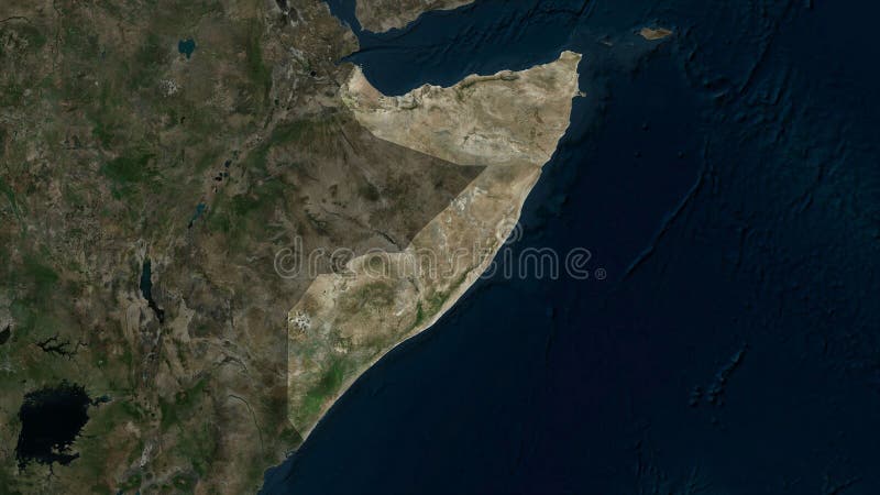 Somalia Highlighted. High-res Satellite Stock Illustration ...
