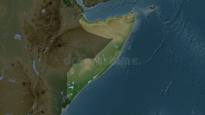 Somalia highlighted. Pale stock illustration. Illustration of border ...