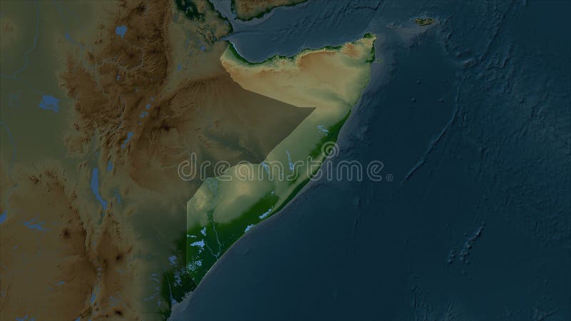 Somalia Highlighted. Physical Stock Illustration - Illustration of ...