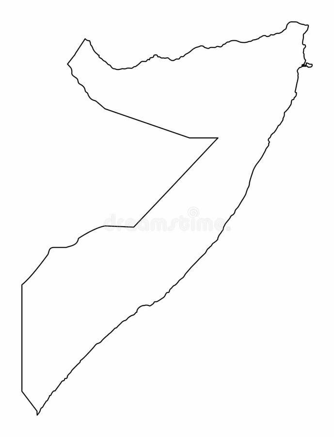 Somalia outline map stock vector. Illustration of vector - 326806263
