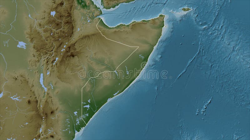 Somalia outlined. Pale stock illustration. Illustration of land - 304092149