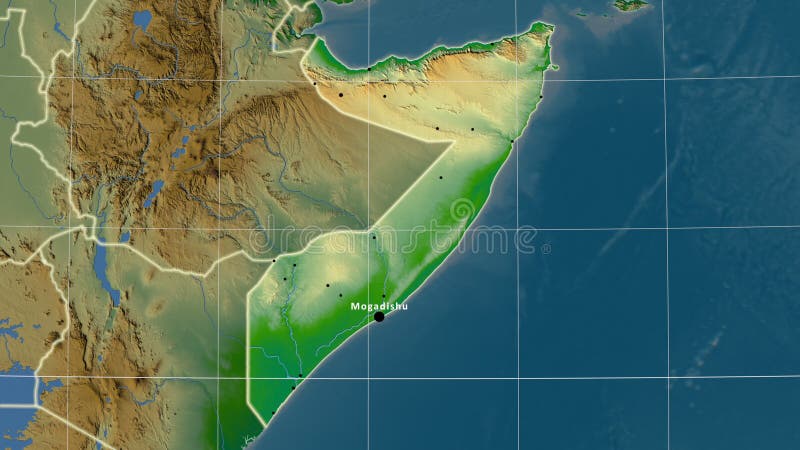 Somalia - Physical. Composition, Borders Stock Illustration - Illustration of physical ...