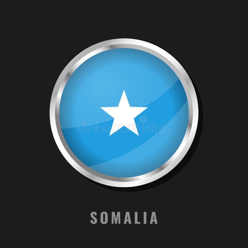 Somalia Round Framed National Flag. Circular Glossy Flag of Somalia ...