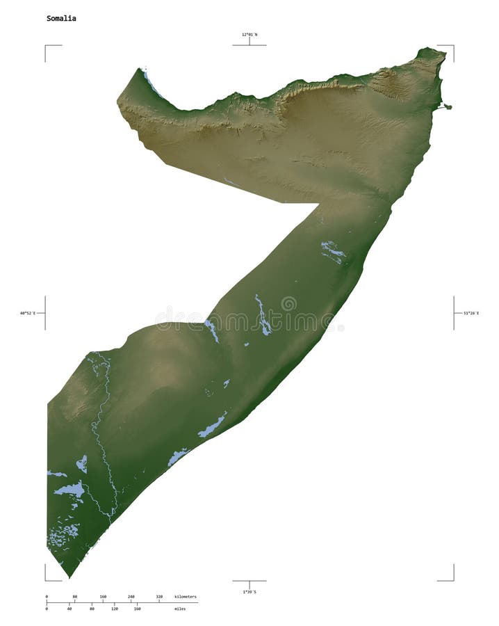 Somalia Shape on White. Pale Stock Illustration - Illustration of ...