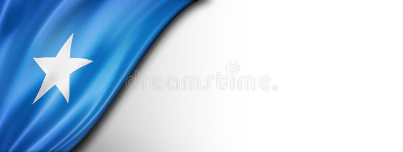 Somalian Flag Isolated on White Banner Stock Illustration ...