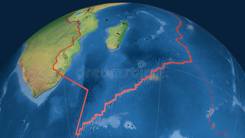 Somalian Plate Extruded - Topographic Stock Illustration - Illustration ...