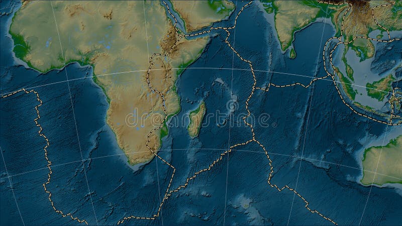 Somalian Plate - Boundaries. Physical Map Stock Illustration ...