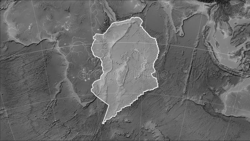 Somalian Tectonic Plate. Grayscale Map Stock Illustration ...