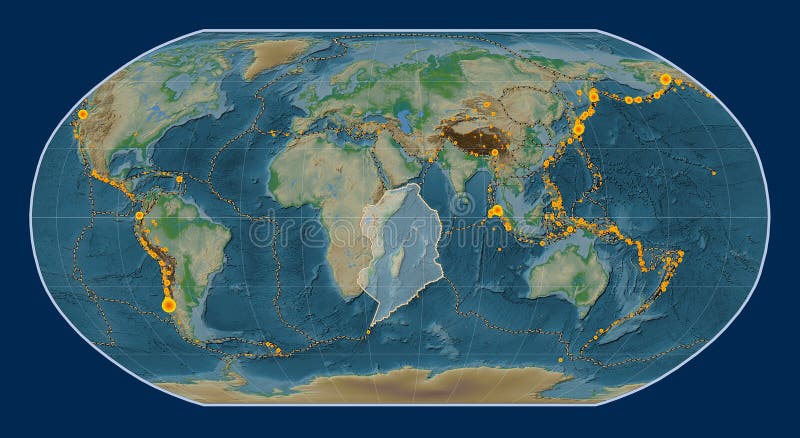 Somalian Tectonic Plate. Physical. Robinson. Earthquakes and Bou Stock ...