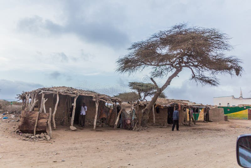 SOMALILAND - APRIL 16, 2019: Small Village in Western Somalila ...