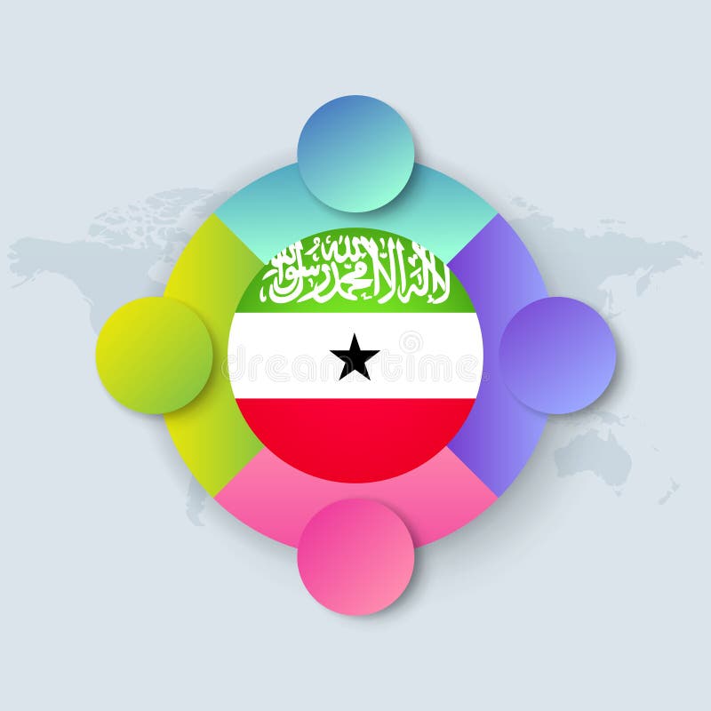 Somaliland Flag with Infographic Design Isolated on World Map Stock ...