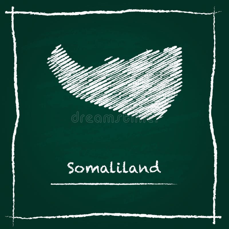 Somaliland hand-drawn map. stock vector. Illustration of contour ...