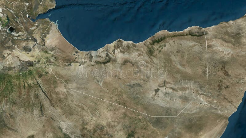 Somaliland Outlined. High-res Satellite Stock Illustration ...