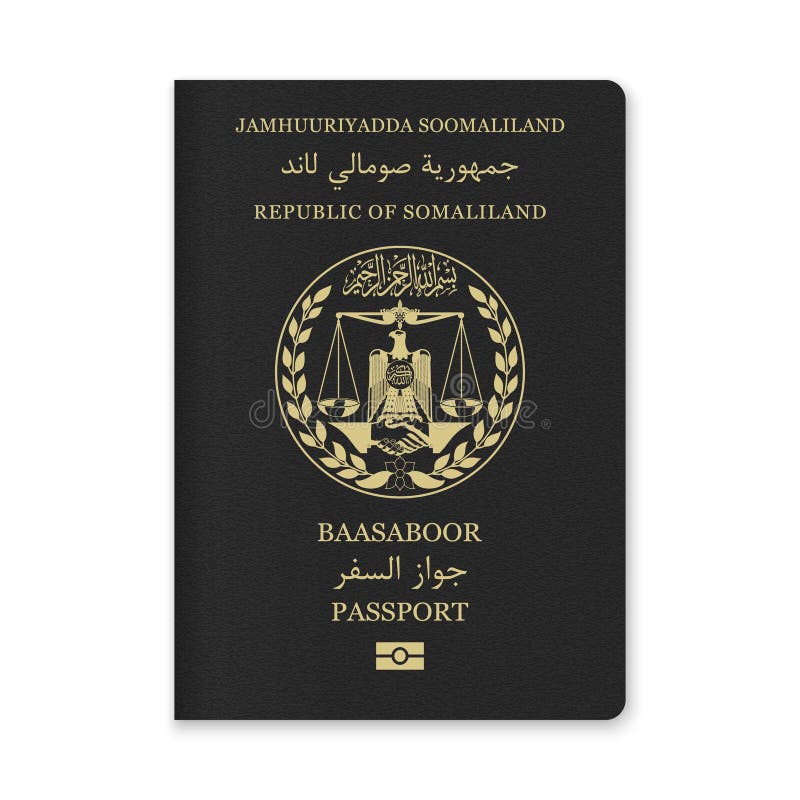 Somaliland Passport Cover with Gold Emblem and Text Stock Vector ...