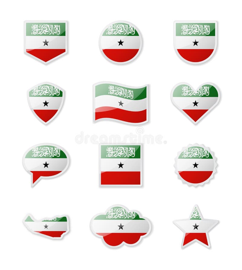 Somaliland - Set of Country Flags in the Form of Stickers of Various ...