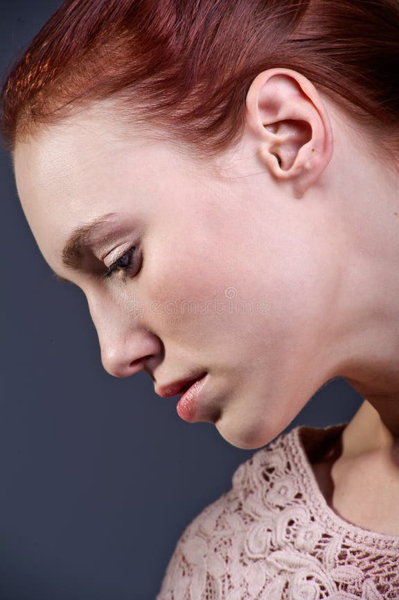 Somber Red Head stock photo. Image of expression, portrait - 22826018