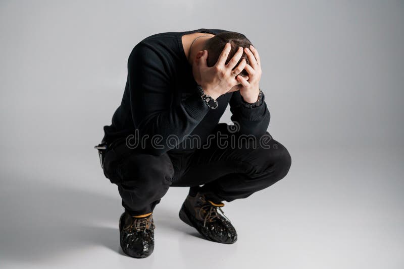 A Somber Reflection on the Weight of Mental Struggles Stock Photo ...