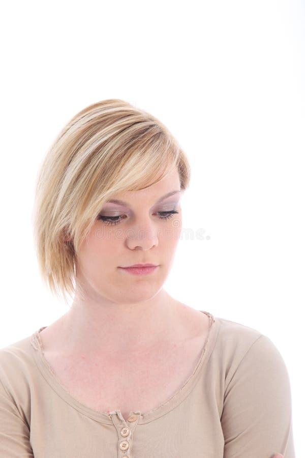 Somber sad young woman stock image. Image of natural - 25690459