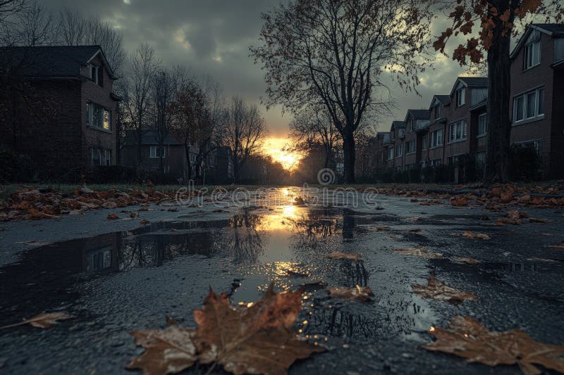 Somber Scene Neglected Neighborhood Intense Dramatic Social Theme Stock ...