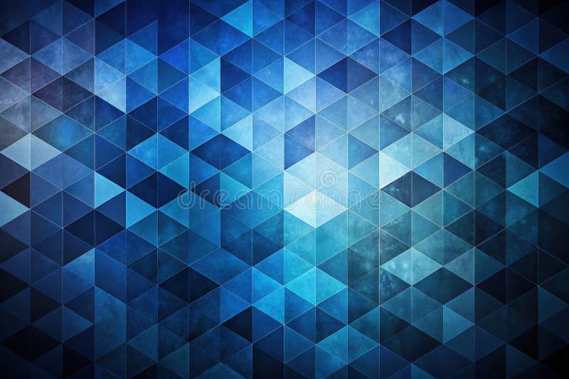 A Somber Symphony of Deep Blue Abstract Geometric Shapes Create a ...