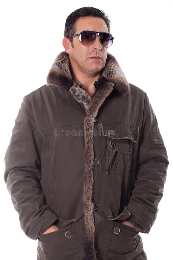 Somber Tough Guy and Black Sunglasses Looking at Camera. Stock Photo ...