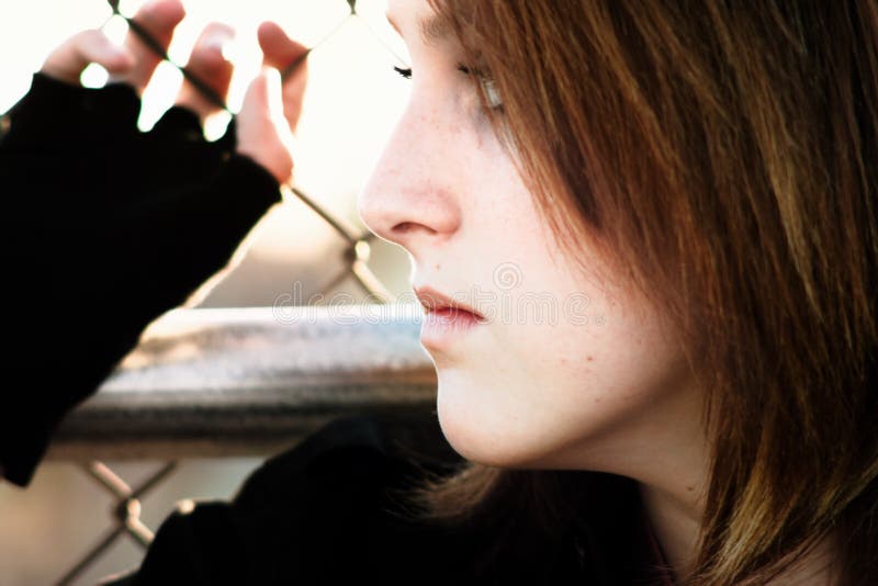 Somber young woman stock photo. Image of face, horizontal - 19583050