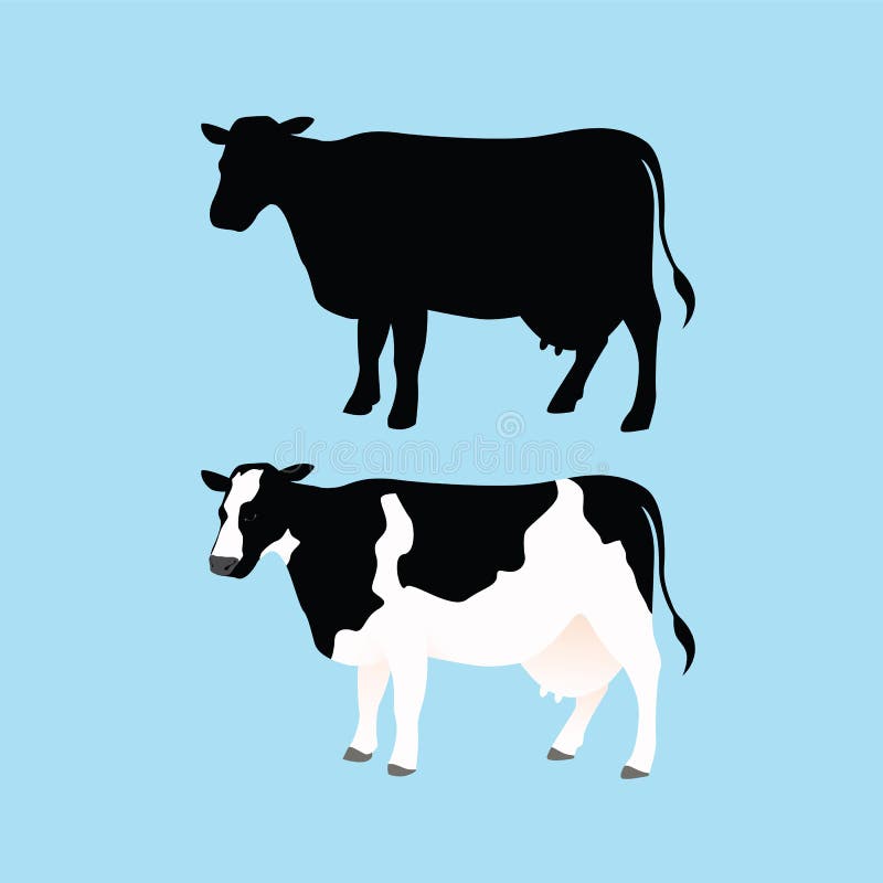 Sombra E Cor Da Vaca Tração Da Mão Ilustração do Vetor - Ilustração de ...