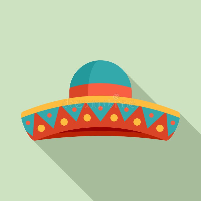 Man with Sombrero Icon, Flat Style Stock Vector - Illustration of ...