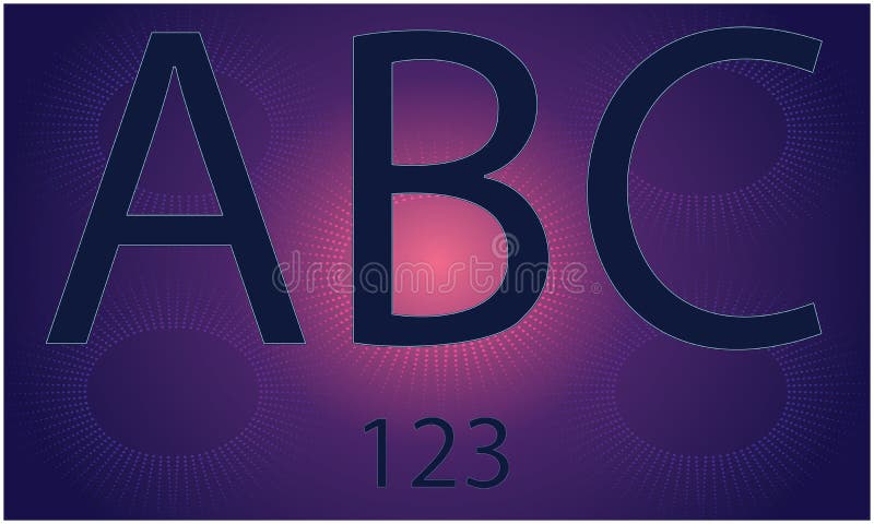 Some Alphabet and Number on Abstract Dark Background Stock Vector ...