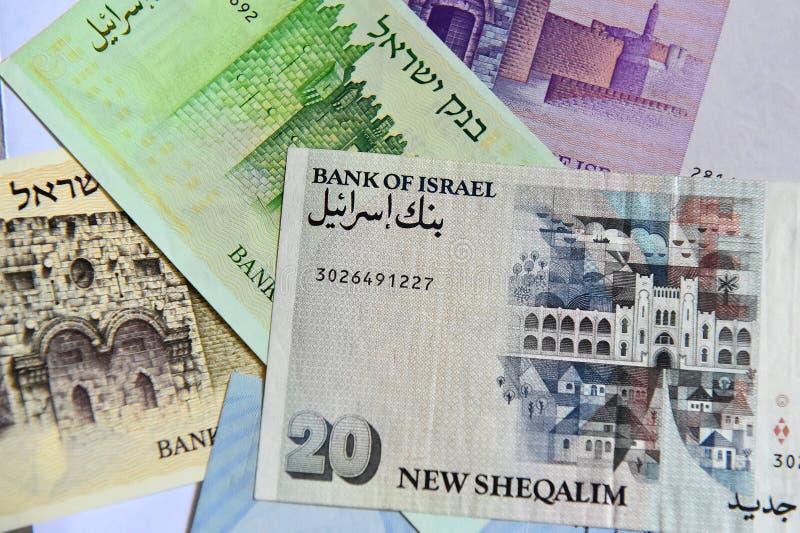 Some banknotes from Israel stock photo. Image of bank7 - 293207468